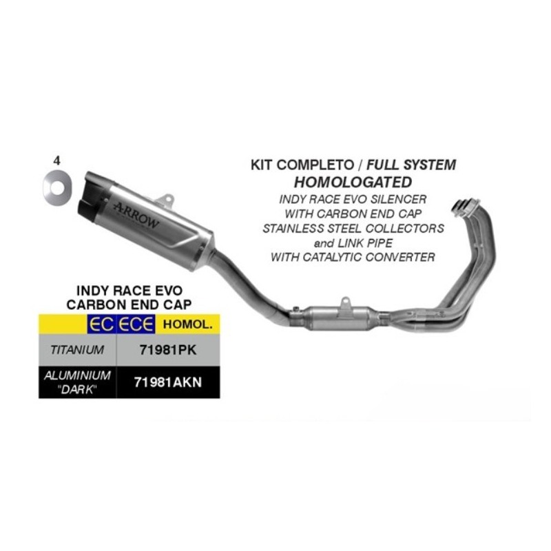 Arrow 71981PK Kit Indy Race EVO titanio omologato Yamaha YZF R9