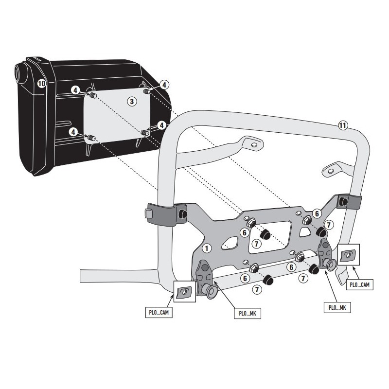 Kit Kappa KTL1192KIT per Tool Box KS250 per Honda Africa Twin e NC750X